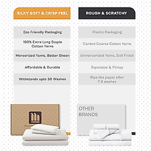 Merissa Luxury 100% Egyptian Cotton Sheets 1000 Thread Count 4 Piece Extra Deep Pocket Bed Sheet Set Sateen Stripe (White, Queen)