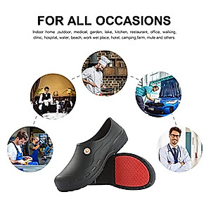 Non Slip Waterproof Clogs Shoes for Men, Zapatos para trabajar en Restaurante de Hombre Standing All Day Comfortable Nurse and Chef Shoes for Men, Men's Oil-Proof Work Shoes for Food Service Black