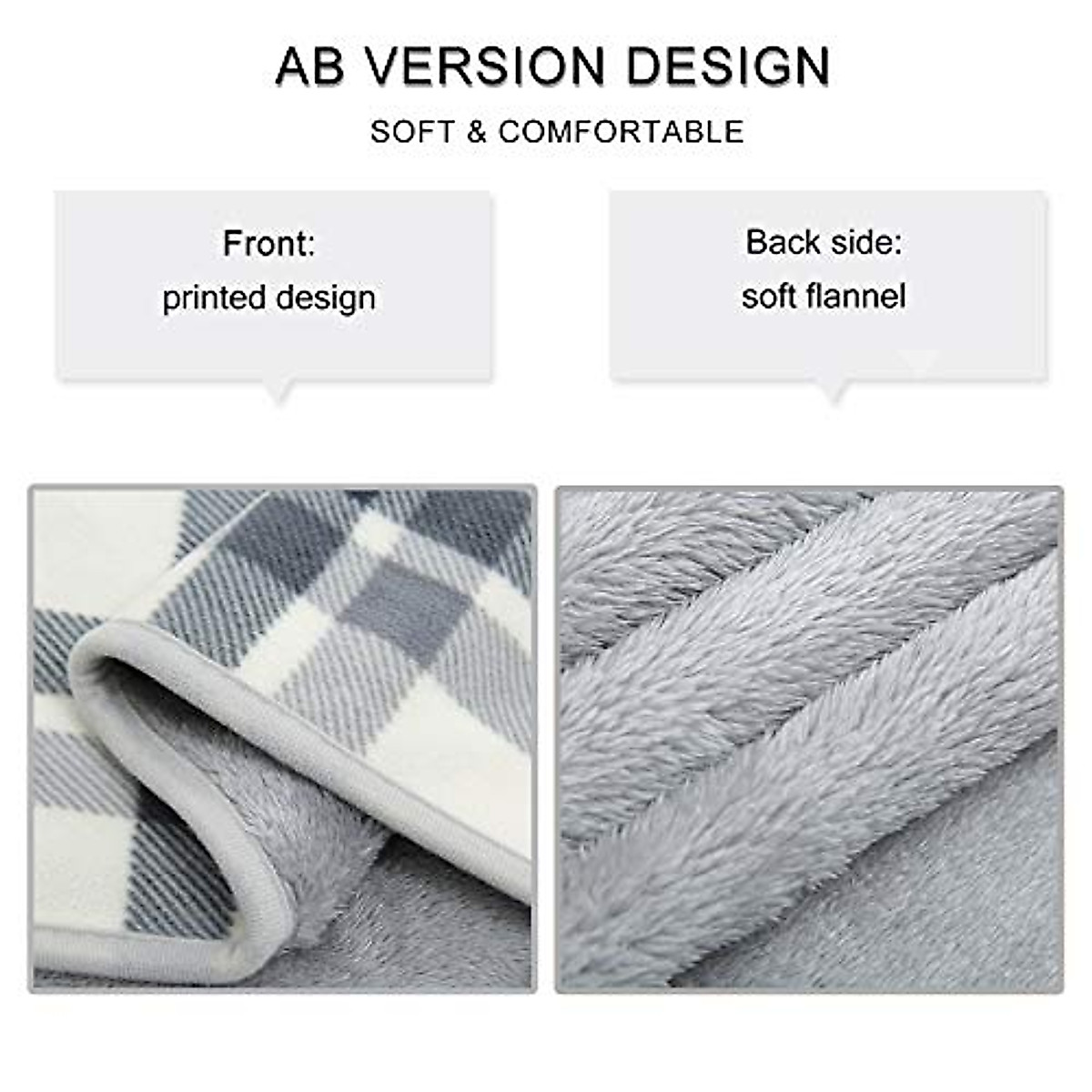 XING YE CHUAN Fleece Wearable Blanket, Comfy Poncho Throw with Buttons, Plush Sleeveless Blankets, for Women Cape Wrap Cover for Lightweight Microfiber Plaid Design (White)