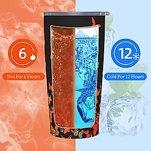 JASROTAO Colored Butterflies Tumbler,Butterflies 20oz Stainless Steel Insulated Travel Tumbler,Travel Coffee Mug with Lid and Straw Water Bottle Drink Tumbler Cups Gifts for Women Men