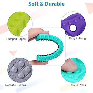 Aolso Silicone Baby Teething Toys, 5PCS Remote Control Shape and Game Control Teething Toys,Teething Toys with 2PCS Pacifier Clip,Babies Chew Toys for BPA Free,3 Months+ Baby Teethers Soothe Toys