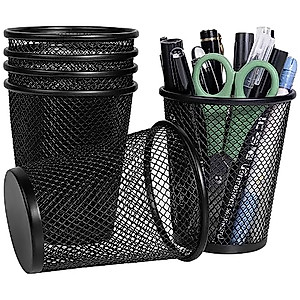 Gwybkq Pencil Holder 6 Packs for Desk Mesh Pen Cups Metal Pencil Holder Desk Organizers and Storage