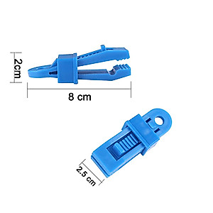 12pcs Clamp Tarp Clips Outdoor Tent Canopy Clip Awning Clamp Set Trap Clips Jaw Tent Snaps Hangers Camping Clamp Clips Tent Tighten Lock Grip Farming Garden (Blue)