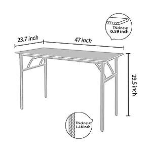 Coral Flower Office Desk 55 inches Folding Table Computer Table Workstation，Rustic Brown