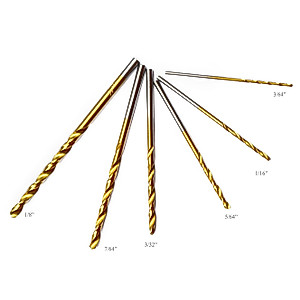 60Pcs Drill Bits Set 1/8 1/16 3/64 5/64 3/32 7/64 Micro Drill Twist Drill Bit Set Jobbers Length Mini Micro Drill Perfect Use for Steel Wood Plastic Aluminum Alloy