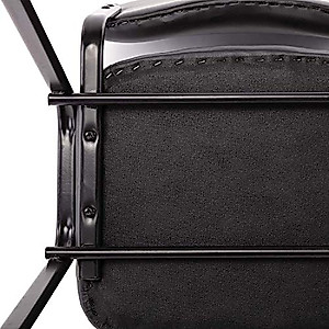 Wahson Set of 5 Stackable Chairs, Vinyl Leather Stackable Guest Chairs with Metal Frames, for Office Reception Area/Conference Room, Black