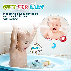 Gretex 3 Pack Baby Bath Toys Swimming Beach Toys, Turtle Bath Tub Toys 1 2 3 Years Boys Girls Gifts, Wind Up Bath Toys for Toddlers 1-3 Newborn Toys Pool Toys