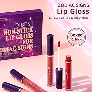 12Pcs Matte Liquid Lipstick Makeup Set, Long Lasting Waterproof Velvet Lip Gloss High Pigmented Lip Makeup Gift Sets for Girls and Women