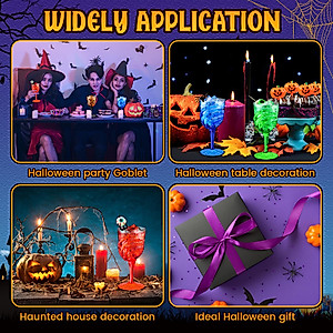 Sliner 24 Pcs Halloween Skeleton Hand Plastic Goblets 12 oz Spooky Skeleton Hand Goblets Halloween Wine Glasses Champagne Glassware Creepy Clear Cups for Halloween Party Haunted House, 4 Color