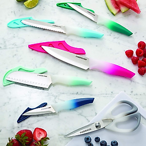 Farberware Soft Grip Knife Set with Blade Covers, 11-piece, Assorted
