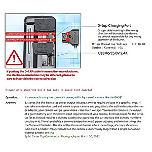 REYTRIC 95Wh(6600mAh) V Mount/V-Lock Battery with D-tap Output Charger and D-Tap Cable Compatible Video Camera Camcorder Broadcast LED Light Replacement Brick for DSLR