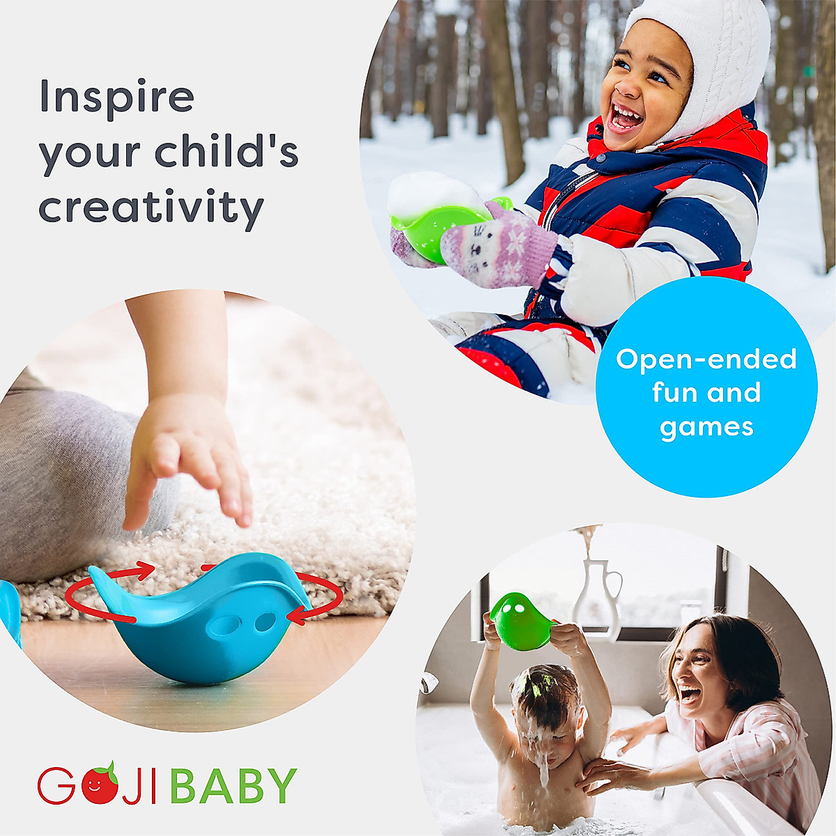 Goji Baby Mini Stackable Toys - 6 Pack Wobble Toys - Educational Sensory Toys for Toddlers - Perfect for Elementary School Students, Classrooms, Playrooms, and Daycares - Ages 2+(Blue and Green)