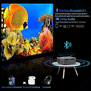 Outdoor Projector with Wifi and Bluetooth.XINDA 980ANSI Home Movie Projector 4K Support Full-Sealed Engine,Software Updated,Native 1080P,4D/4P Keystone,500"Display,Wireless Caste/HDMI/USB/TV Stick/PPT