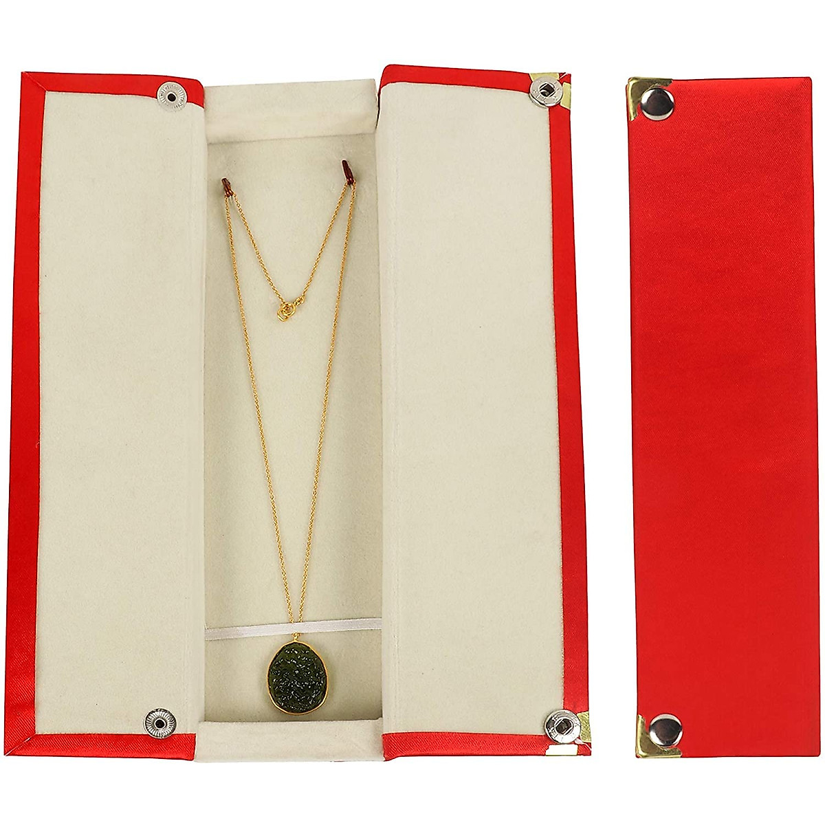 TASKD Green Moldavite Aerolite Crystal Stone Pendant Gemstone Silver Platted Moldavite Necklace Energy Meteorite Amethyst Ecko Necklace For Women Matoa Gift For Her From Him (Golden Chain)