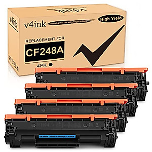 v4ink 4PK Compatible 48A Toner Cartridge Replacement for HP 48A CF248A Toner Cartridge Black Ink for use in HP Pro M15w M15a M16w M16a MFP M29w M29a M28w M28a Printer