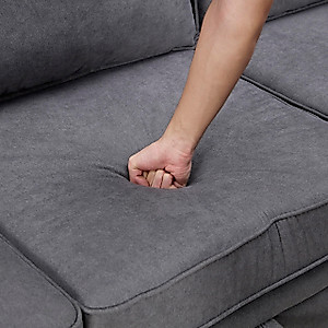 Merax U-Shape Large Modular Sectional, Convertible Sofa Bed with Reversible Chaise for Living Room, Dark Gray