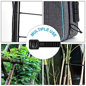 HMROPE 100pcs Cable Zip Ties Heavy Duty 8 Inch, Premium Plastic Wire Ties with 50 Pounds Tensile Strength, Self-Locking Black Nylon Tie Wraps for Indoor and Outdoor