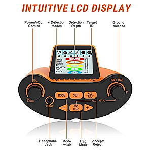 SUNPOW Metal Detector for Adults Professional Waterproof-Adjustable High Accuracy Beach Metal Detector with Ground Balance,All Metal & DISC & Notch & Pinpoint 4 Modes, 10" IP68 Coil, Advanced DSP Chip