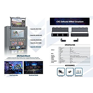 LILLIPUT RM-503S 3 X 5 inch Full HD 2RU Rack Mount Monitor 1920x1080 HDMI 2.0, 3G-SDI Input and Output with Waveform and Vector Functions