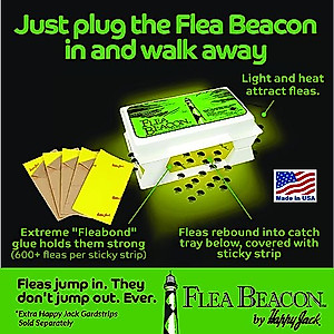 Happy Jack Flea Beacon Kill Fleas in House, Flea Killer, Attracts, Traps Indoor Fleas, Breaks Breeding Cycle Before Adults Lay Eggs, Safe, Fast, & Clean Way to Get Rid of Indoor Fleas, Made in USA