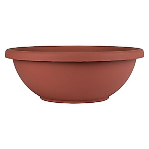 Akro-Mils GAB18000E35 Garden Bowl with Removable Drain Plugs, Clay-Color, 18-Inch