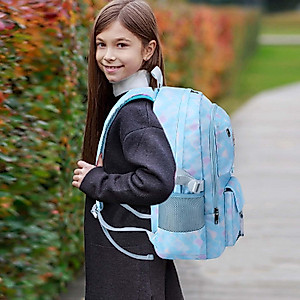 SCIONE School Backpacks for Girls - 15.6 Inch Large Mermaid Laptop Backpacks Anti Theft Primary Middle College Bookbags for Teens Girls Women Students