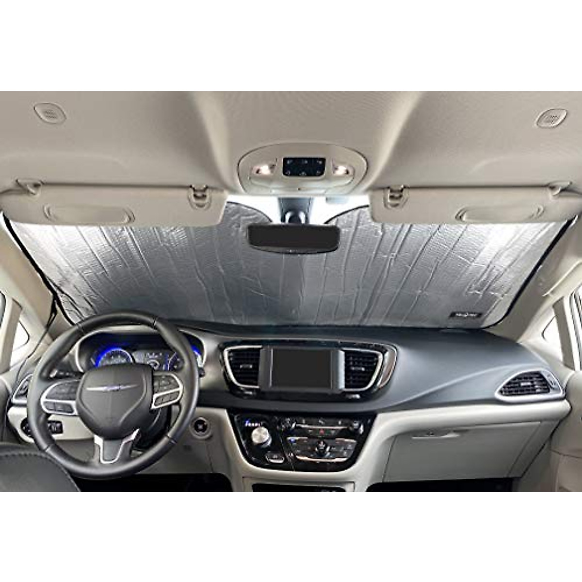 YelloPro Custom Fit Automotive Reflective Front Windshield Sunshade for 2017 2018 2019 2020 2021 2022 2023 Chrysler Pacifica, Pacifica Hybrid, LX, Touring, Touring L, Touring L Plus, Limited, Minivan