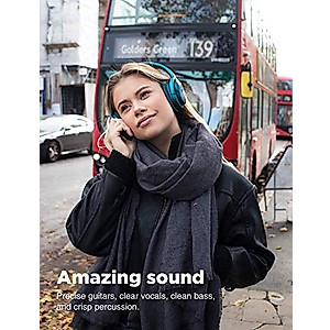 Active Noise Cancelling Headphones Bluetooth Headphones Wireless Headphones Over Ear Built-in Microphone Deep Bass, 30 Hours for Travel/Work/TV/Computer/Cellphone - Green