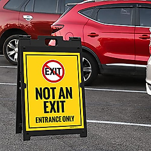 Enter Only   Not An Exit Entrance Only With No Exit Symbol  Sidewalk Sign Kit, 18x24 Inches, With A Frame Stand, Made in USA by Sigo Signs