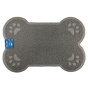 Animal Planet Waterproof Silicone Dog Feeding Mat (Grey) X-Large 24" x 16" Bone Slip Resistant Material Keeps Food Bowl in Place, Prevents Water Spills on Floor, Cat Litter Supplies, Boot Tray