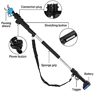 7.5ft Pole Pruner with 2Ah Lithium Battery, 1.5inch Electric Pruning Shears