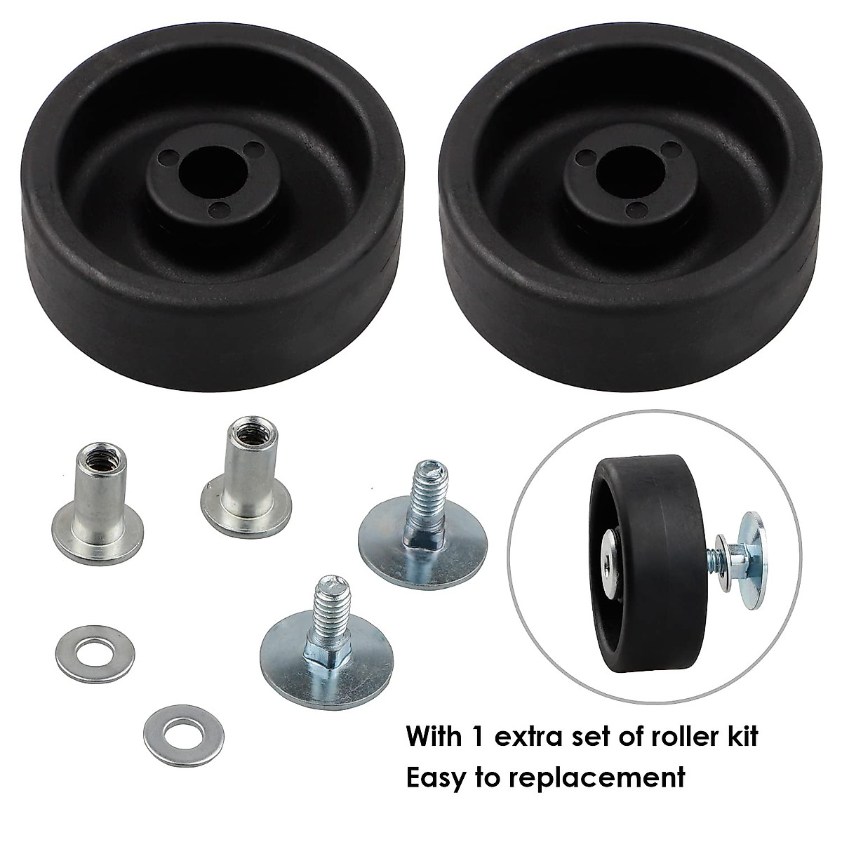 Universal Roller Snowblower Skid Shoes with Carriage Bolts for MTD Snow Thrower