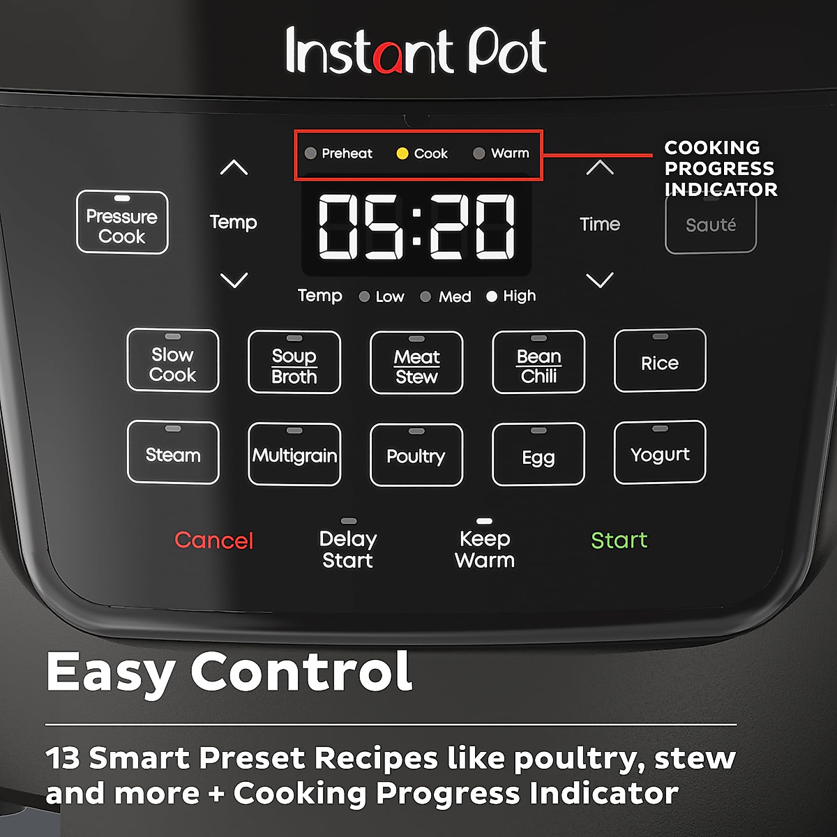 Instant Pot RIO Wide Base, 7.5 Quarts, Large Searing Base, WhisperQuiet Steam Release, 7-in-1 Electric Multi-Cooker, Pressure Cooker, Slow Cooker, Rice Cooker, Steamer, Sauté, Yogurt & Warmer