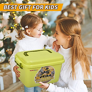 YONGJULE Construction Vehicle Toys, Take Apart Toys for 3 Year Old Boys, Excavator, Bulldozer, Roller, Loader Toy for Kids, Educational Toys Gifts for Children 3 4 5 6 Years Old