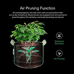 VIVOSUN 5-Pack 7 Gallons Grow Bags Heavy Duty Thickened Nonwoven Fabric Pots with Strap Handles Tan
