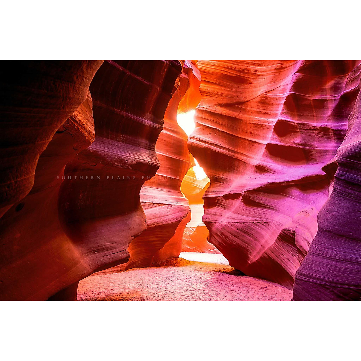Antelope Canyon Photography Print (Not Framed) Picture of Slot Canyon Walls Shaped as Hourglass Leading to Sunlight Desert Wall Art Southwestern Decor (5" x 7")