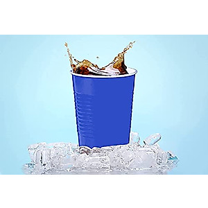 DecorRack Blue Plastic Cups, 9 oz Disposable Cups (50 Count)