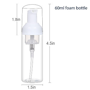 24 Pcs Foam Pump Bottle Dispenser Refillable 2oz/60ml for Hand Soap Shampoo Lash Cleanser Packaging Liquid Cleaning