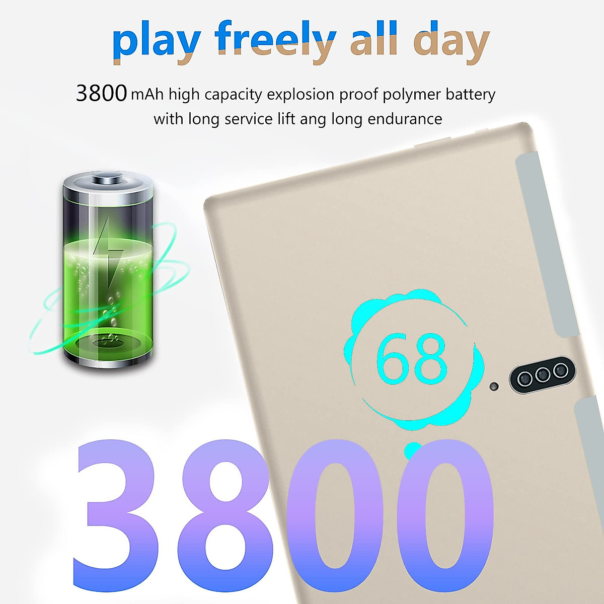 Android 10.0 Tablet, 10.1 inch Smart Tablet 1+16GB ROM 8 Core WiFi Dual Camera Game Tablet Best for Adults Working Childrens School Learning Birthday Gift