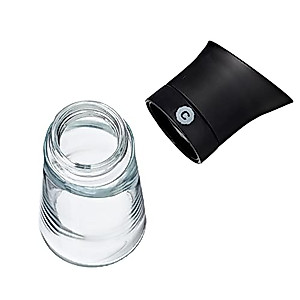 CrushGrind Kala Salt, Pepper, Herb or Spice Grinder - Fully adjustable - Glass (6.69 inches / Black Plastic)