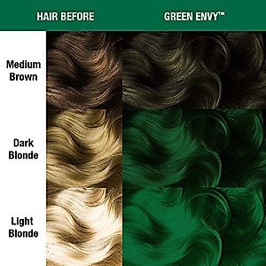 MANIC PANIC Green Envy Semi Permanent Hair Color - Cruelty Free, Vegan Classic Dark Green Hair Dye - Safe to Create & Mix Custom Shades (4oz)