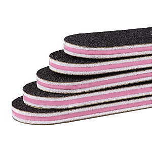 25PCS Mini Size PANA Professional Double Sided Nail Files - Black, 180/240 Grit - Emery Board Nail Buffering File Manicure Pedicure Nail Polisher Washable