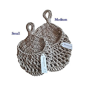 Teardrop Hanging Basket, made with jute twine, Handmade in US. (Small & Medium)
