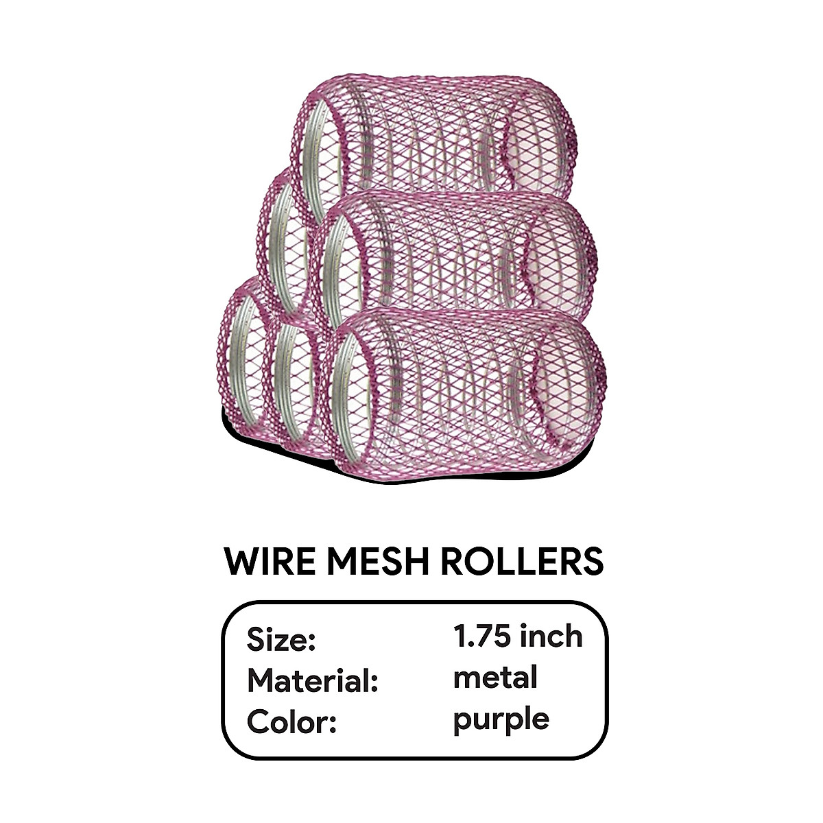 Annie 1-3/4" Jumbo Wire Mesh Hair Rollers - 6 Pcs
