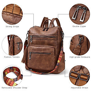 Shrrie Backpack Purse for Women Leather Backpack Fashion Designer Travel Backpack Convertible Shoulder Bag