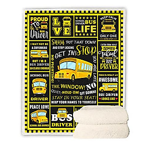 CYREKUD School Bus Driver Gifts Blanket,Bus Driver Appreciation Gifts Throw Blanket,Bus Driver for Women Men,Soft Bus Driver Blanket for Sofa Couch Home Bedroom Decor 50"x 60"