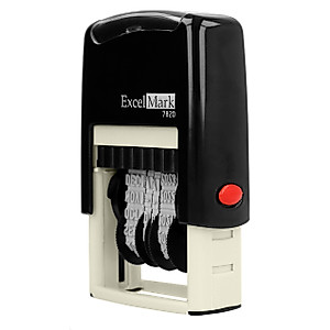 ExcelMark 7820 Self-Inking Rubber Date Stamp – Great for Shipping, Receiving, Expiration and Due Dates (Black Ink)