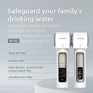 Weiss Wasser Ultra-Filtration Under Sink Water Filter, Reduces Lead, Chlorine, Bad Taste & Odor, Under Counter Water Filter Direct Connect to Kitchen Faucet, with Dedicated Faucet,WU2.SH01