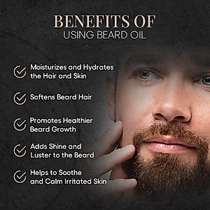 Naked Armor Argan Beard Oil - 2 fl oz Organic Beard Oil for Men, All-Natural For a Smoother, Softer, Hydrated Beard, Mens Beard Oil with Coconut Oil, Avocado Oil, Babassu Oil, Made in USA, Great Gift