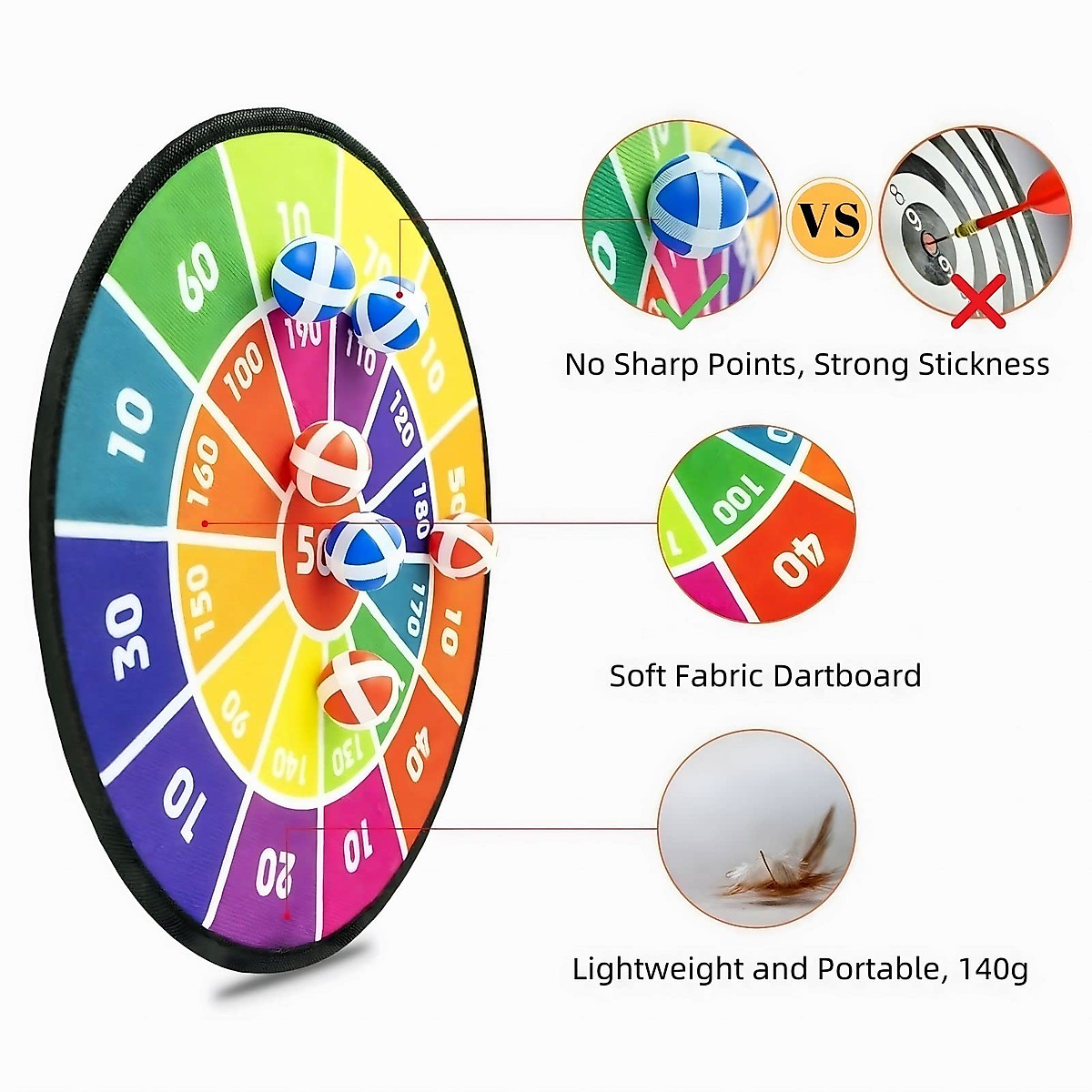 Gdaytao Kids Toys, Dart Board for Kids with 12 Dart Balls, Boys Toys Age 5-7 & 8-10, Toys for Boys Ages 5-13, Toy for 3 Year Old and Up, Ideal Gifts for 3-12 Year Old Boys and Girls